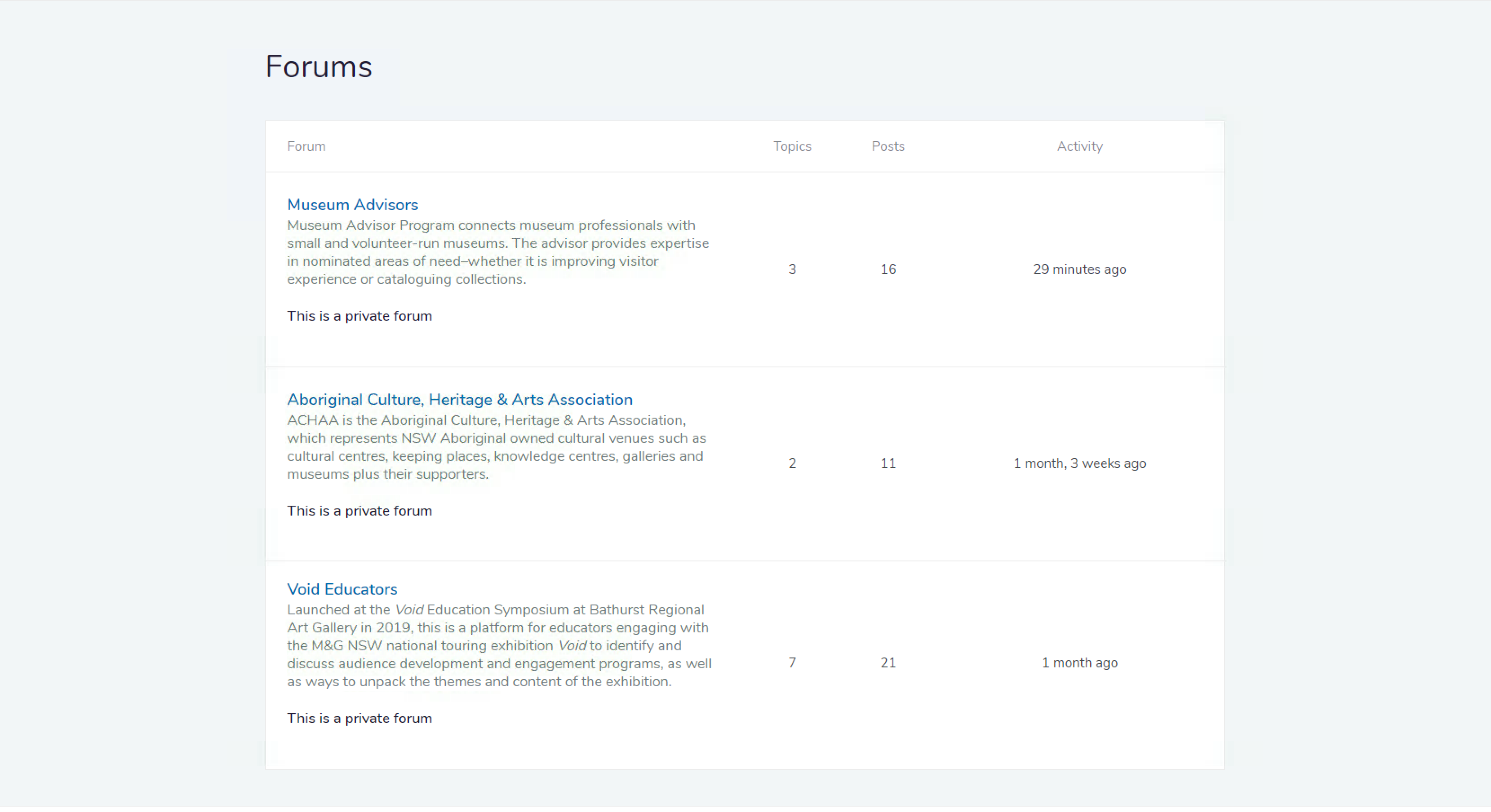 Forums website launched - MGNSW