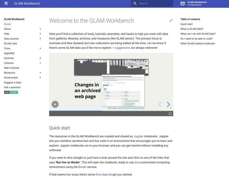 GLAM Workbench - MGNSW