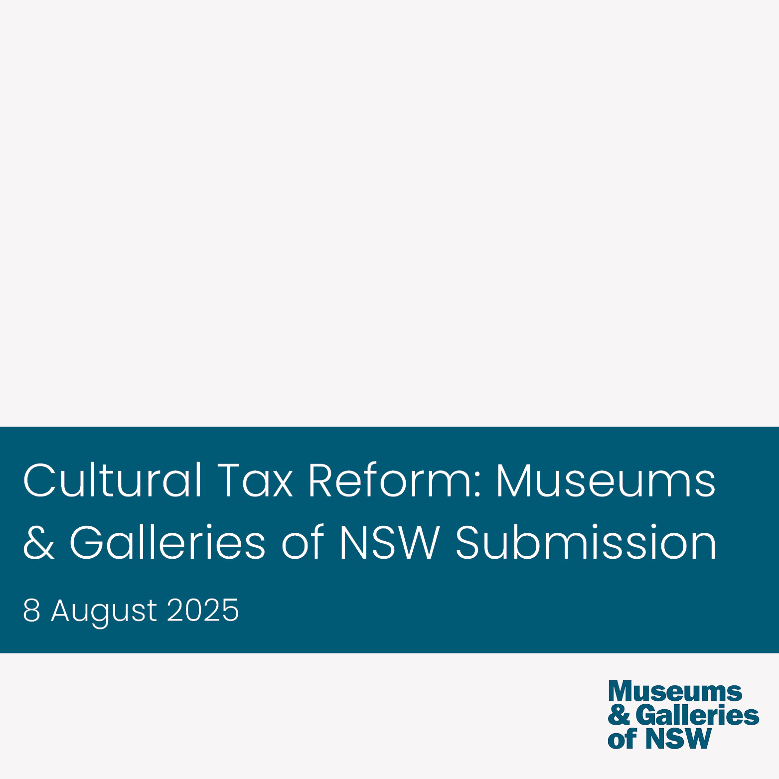 Cultural Tax Reform: Museums & Galleries of NSW Submission - MGNSW